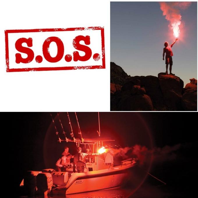 SOS Hand Held Smoke Flares , Emergency Signal Flares OEM Package